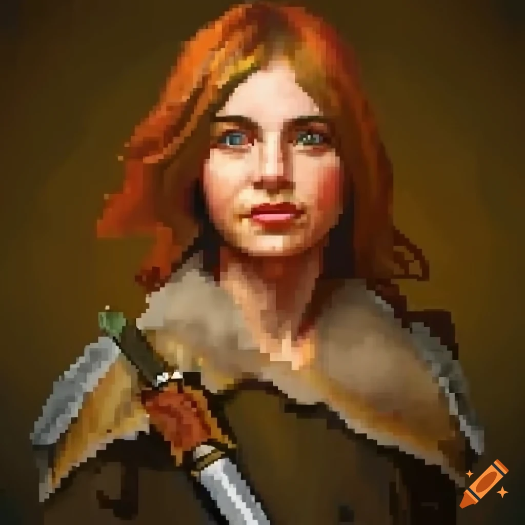 Pixelart hyperrealism oil painting portrait of a smiling russian jrpg ...