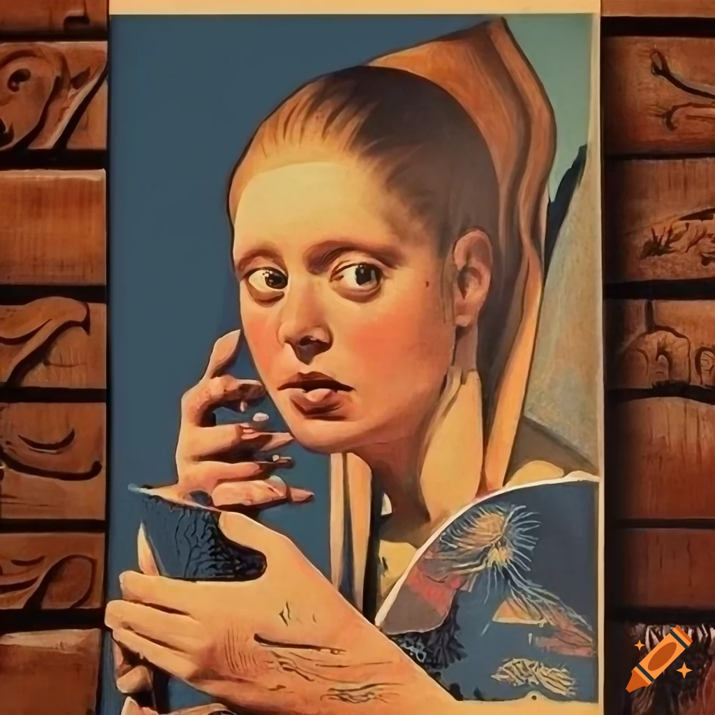 Vintage travel poster featuring Stave Carvings and Rockwell Vermeer in ...