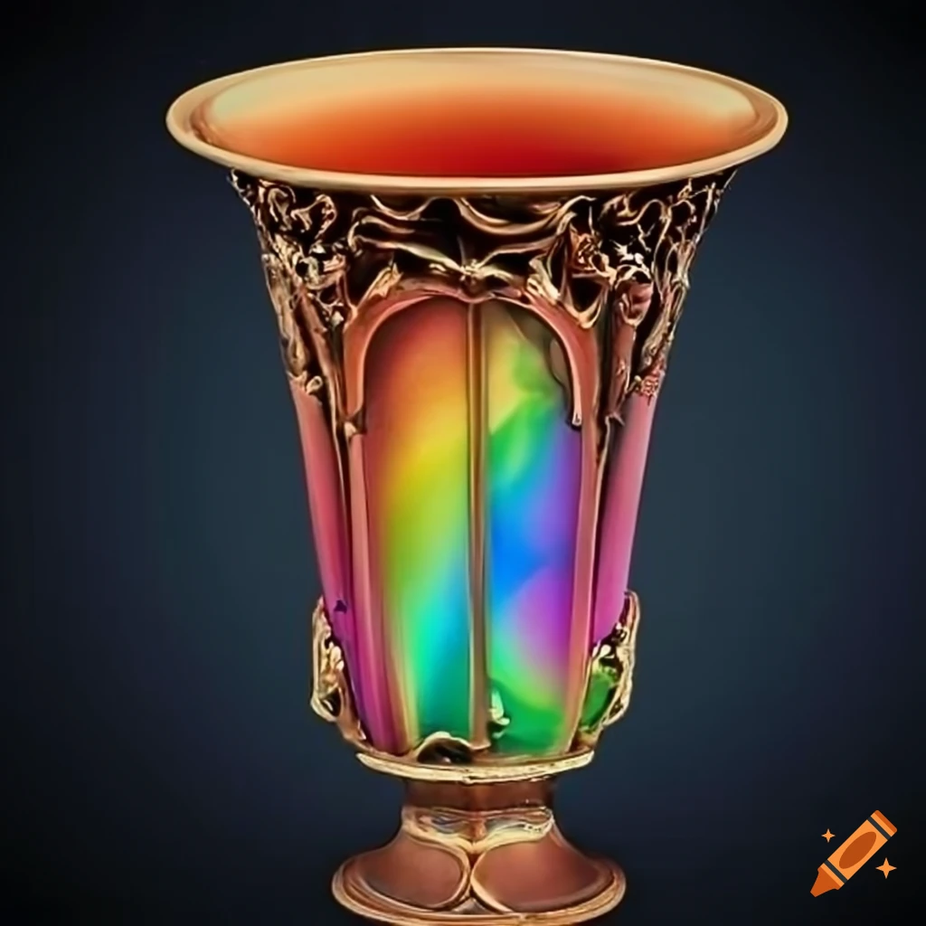 Super sharp high definition image of colorful ornate vase with ...