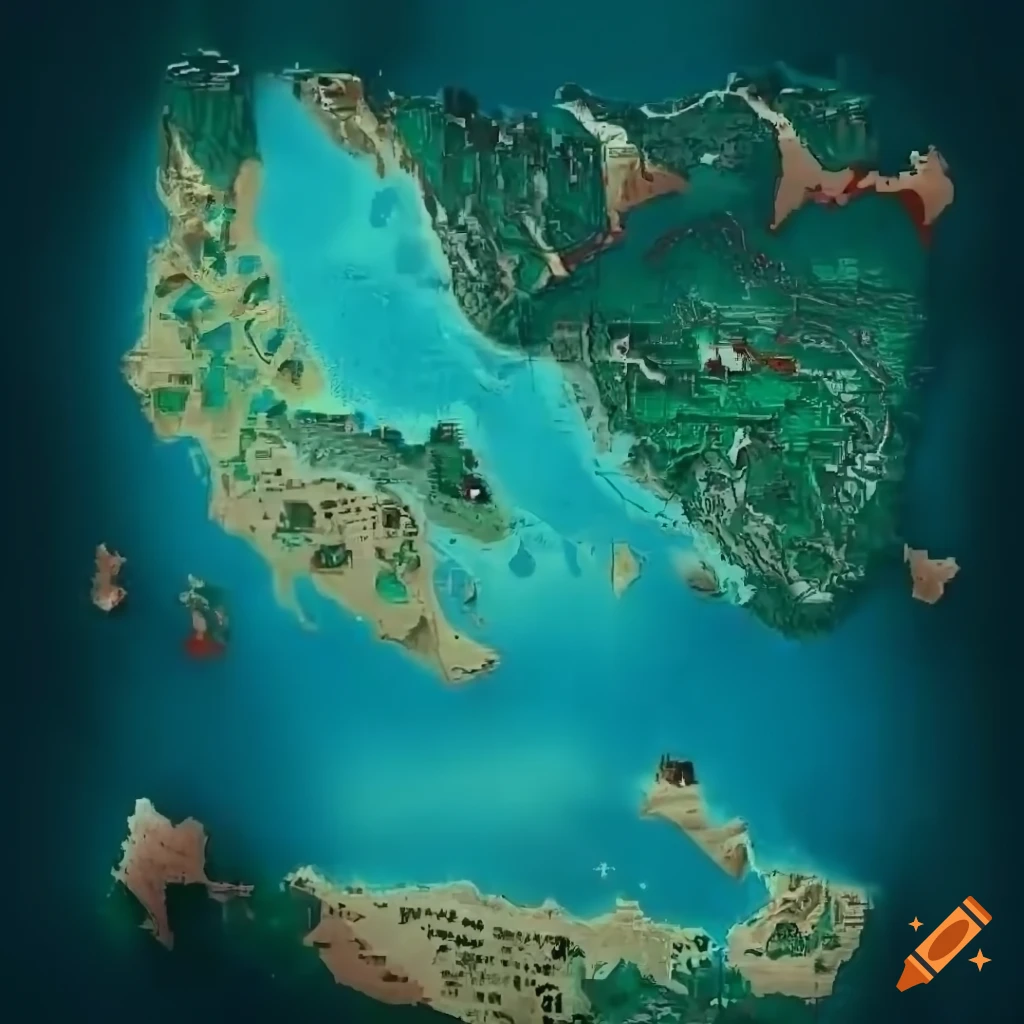 Map design similar to gta featuring mountains, villages, cities ...