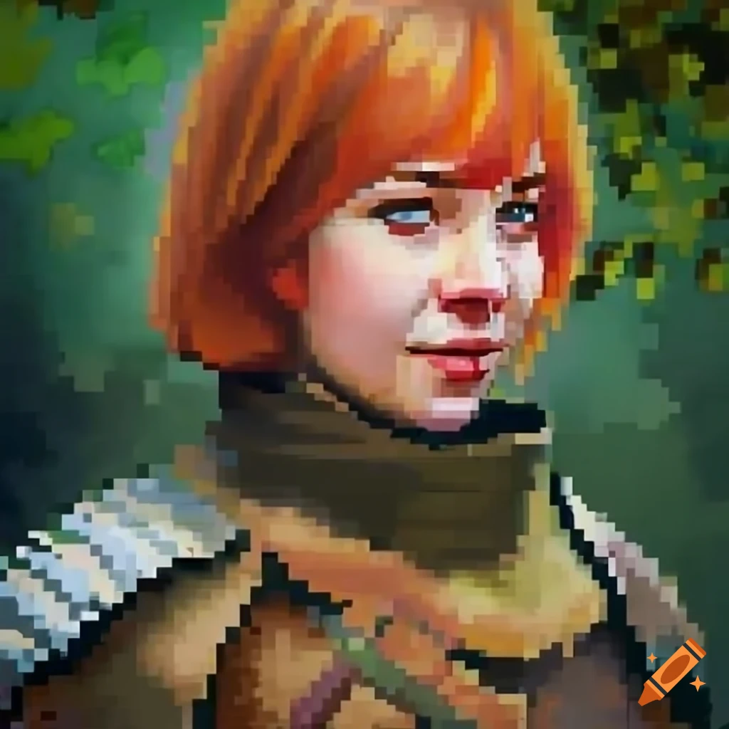 Portrait of a smiling russian jrpg heroine with wolf pelt armor honing ...
