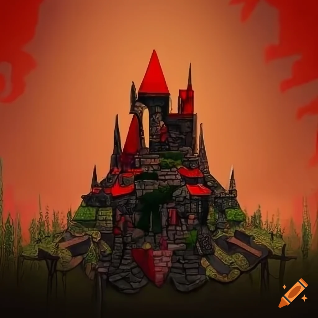 Post-apocalyptic castle with modern twist inspired by playing cards and ...