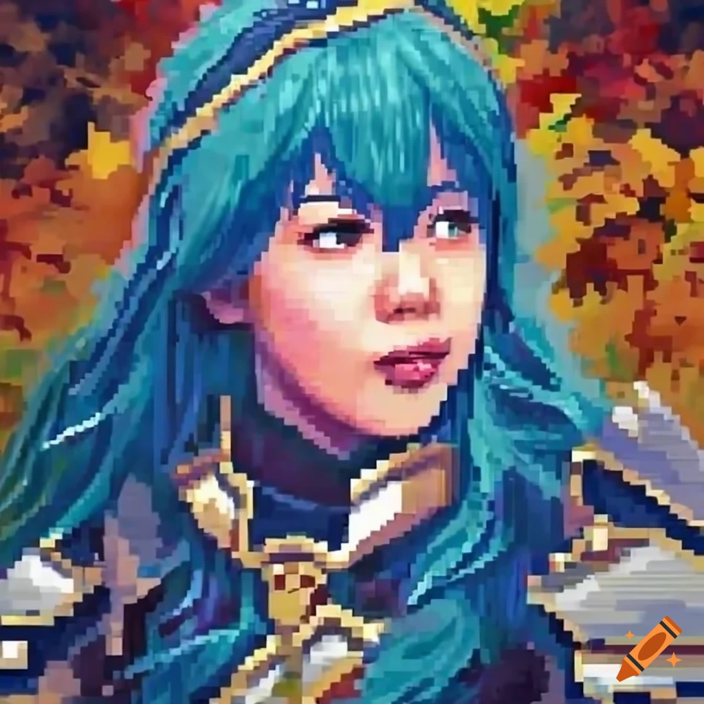 Pixel art hyper-realism painting of a korean idol resembling jrpg ...