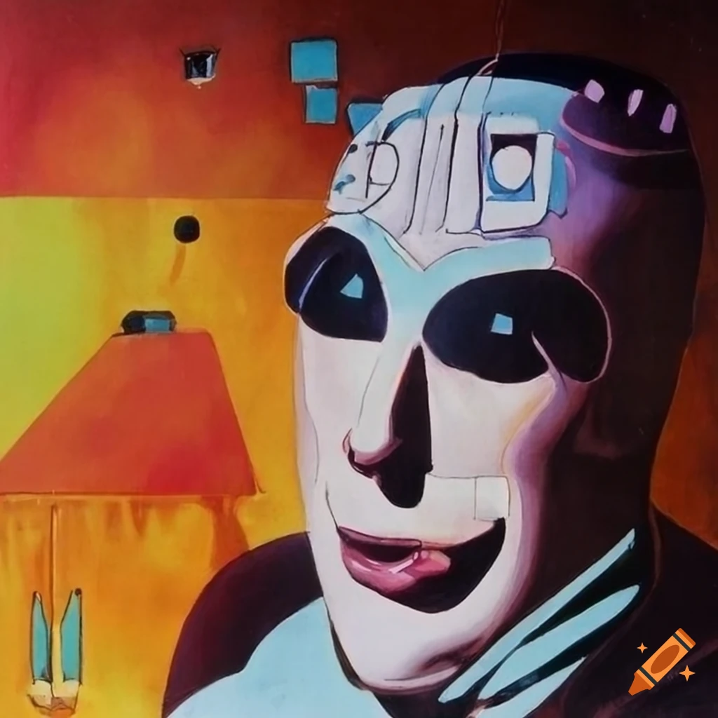 Futuristic portrait of a 70s uk comedian by rom spaceknight on Craiyon