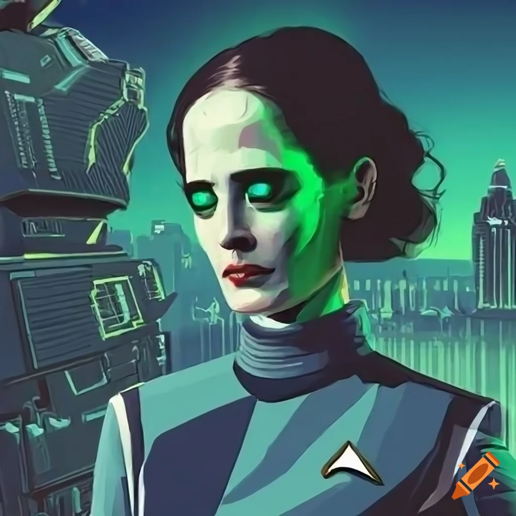Young Eva Green as a villain scientist commanding 'giant robots' in a ...
