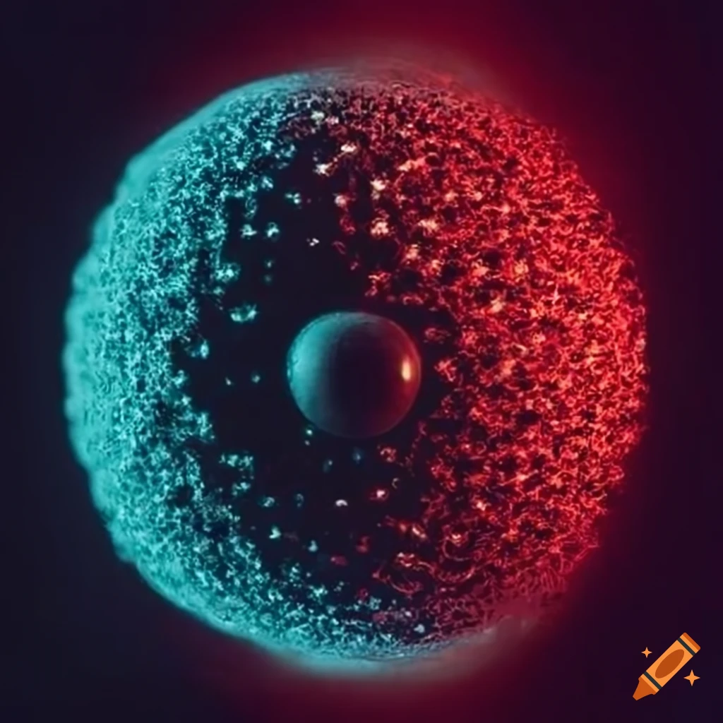 Abstract particles and echoes with black holes in a digital art piece on Craiyon