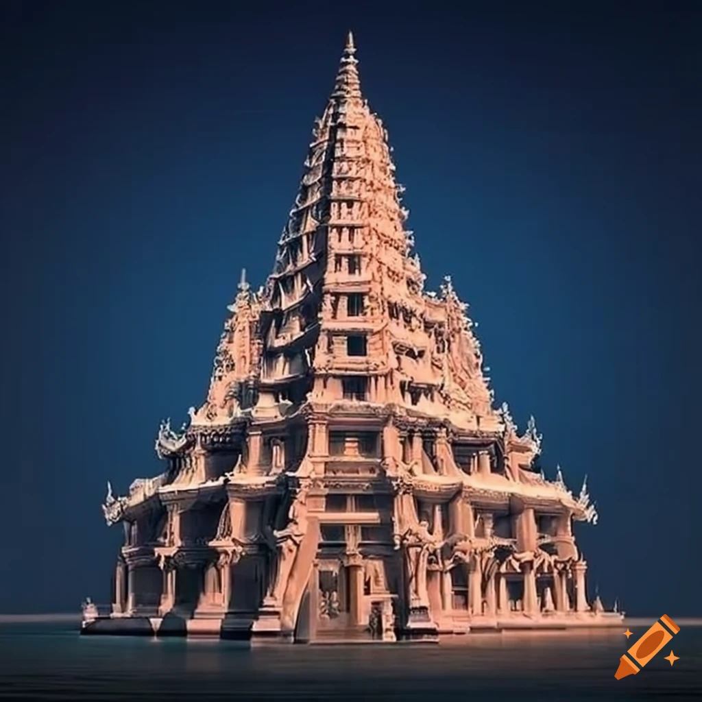 Intricate architectural wonder with seamless integration of people and ...