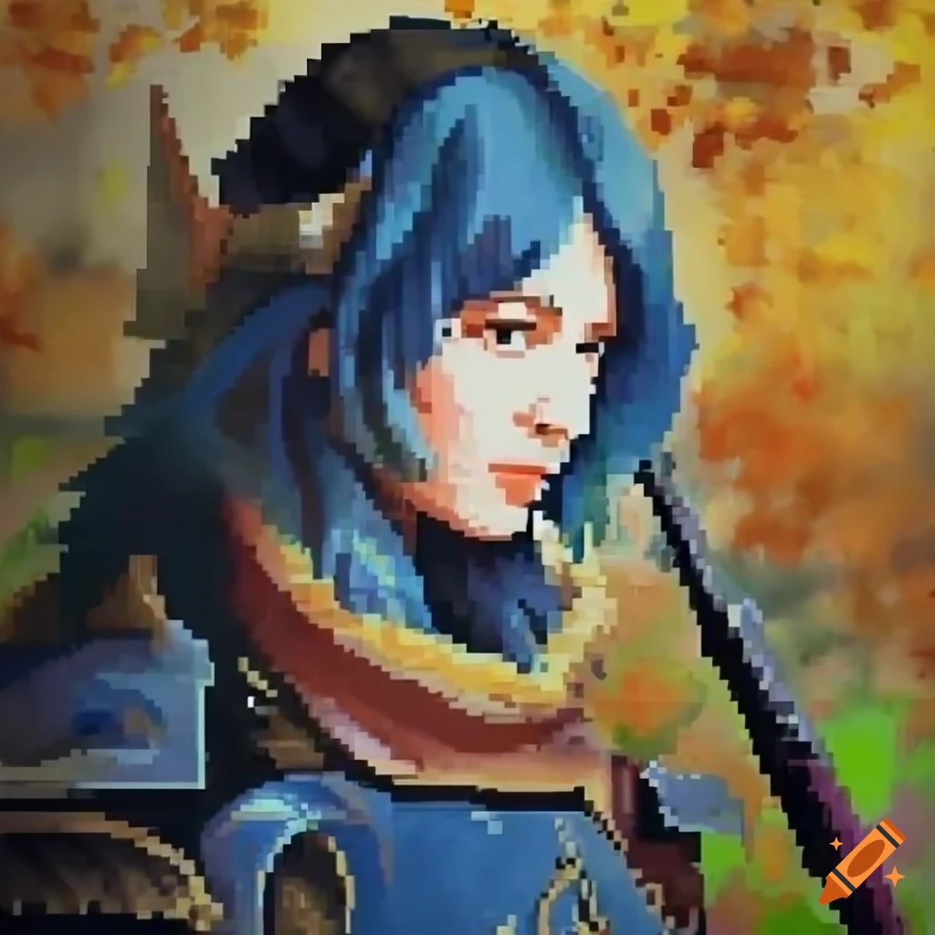Pixel art portrait of Lucina from Fire Emblem honing her sword skills ...