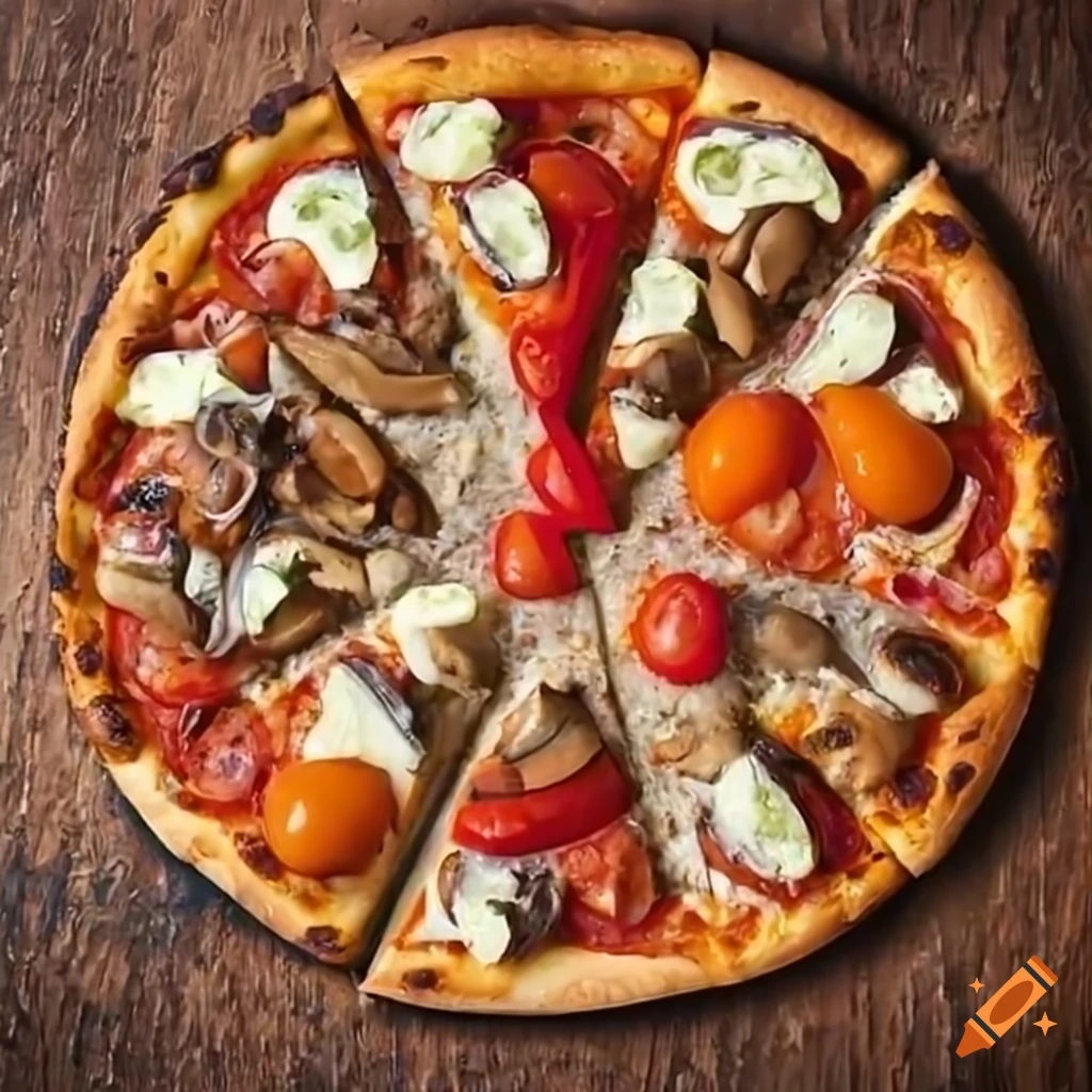 Delicious loaded pizza with tomatoes, onions, mushrooms, and bell ...