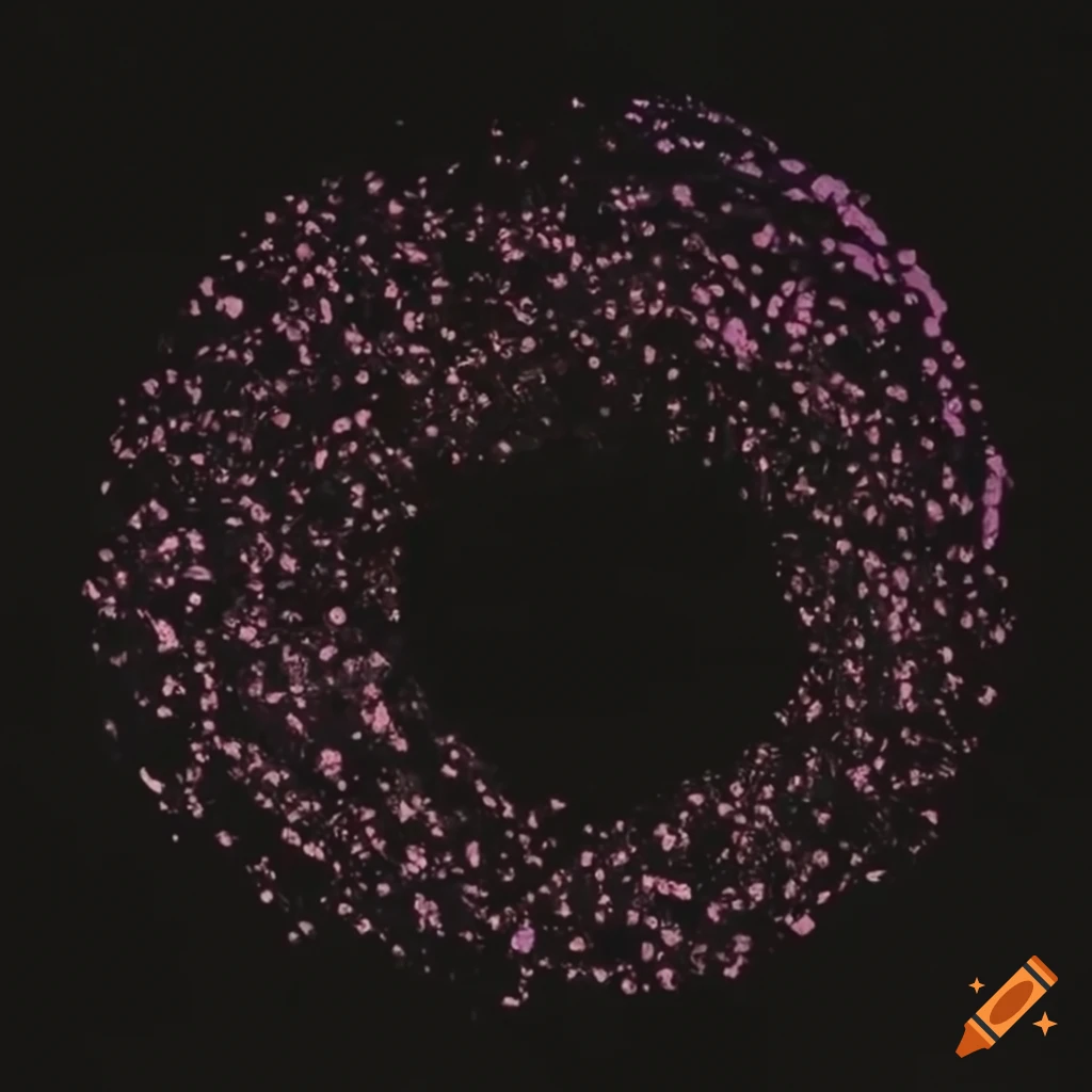 Abstract particles and echoes with black holes in a digital art piece on Craiyon