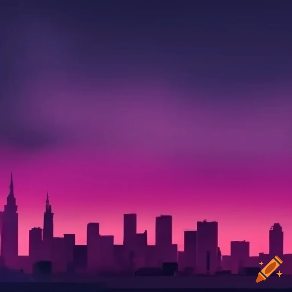 Neon pink city skyline in 1080p resolution on Craiyon