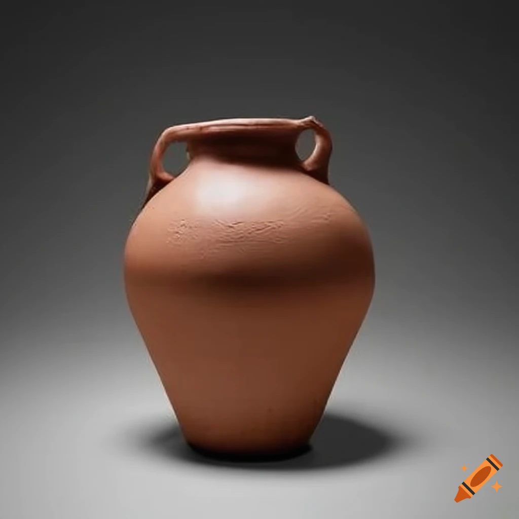 Clay jar standing on deer legs on Craiyon