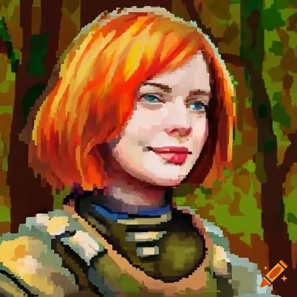 Proud russian jrpg heroine with wolf pelt armor practicing sword skills ...