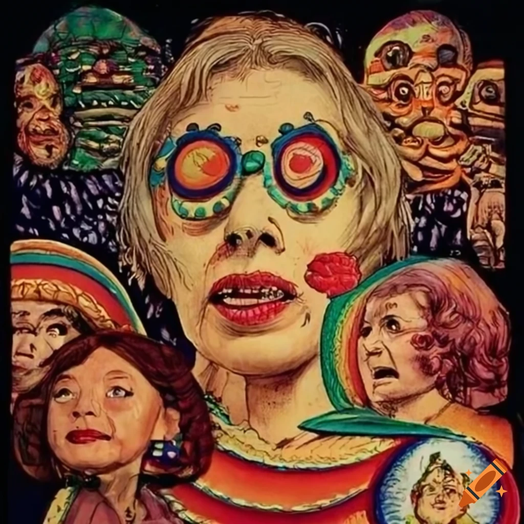 Illustration of Mollie Sugden as Doctor Who and The Egg from ...