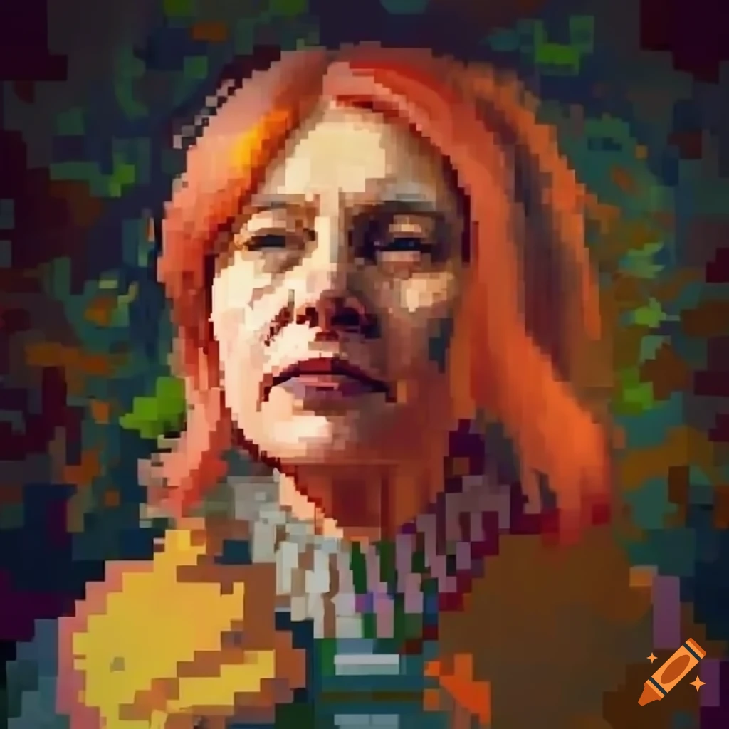 Smiling mature russian jrpg heroine with wolf pelt armor in autumn ...