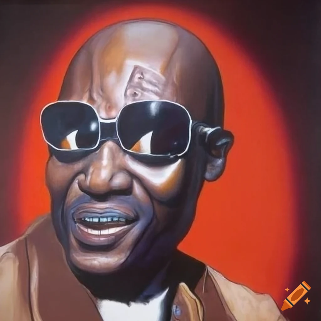 Futuristic portrait of a 70s happy UK black comedian by Rom Spaceknight ...