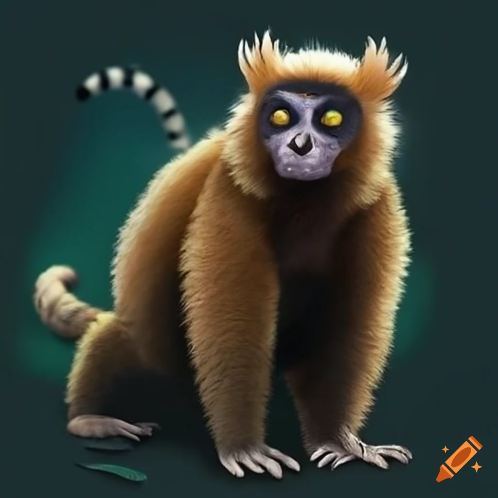 Mythical lemur-honey monkey-bear hybrid creature on Craiyon