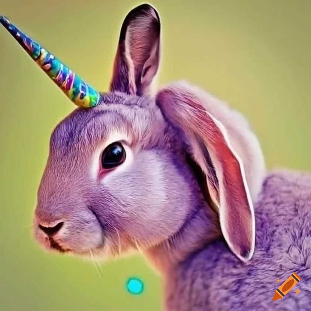 Adorable mixture of a rabbit and a unicorn on Craiyon