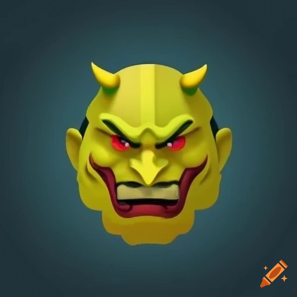 Yellow oni ogre emoji on Craiyon