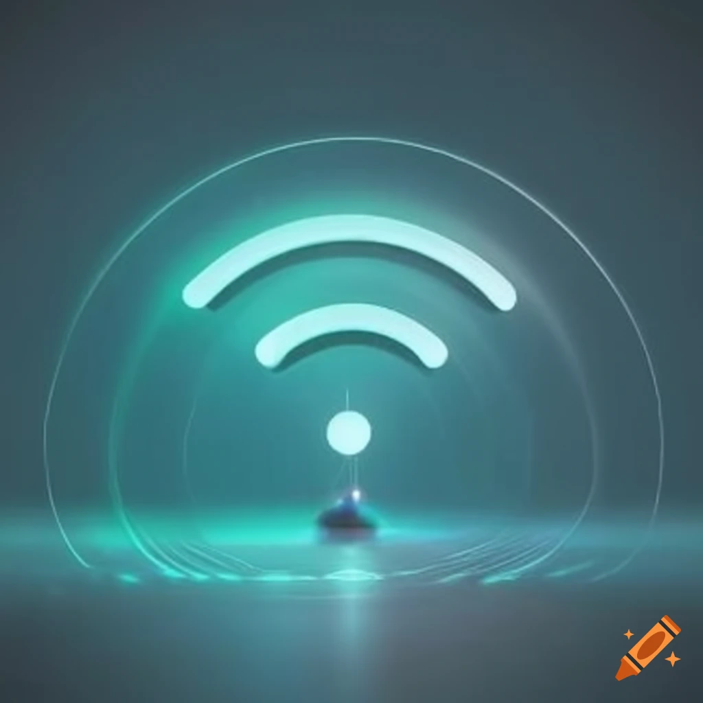 Glowing high-tech design of interconnected Wi-Fi waves on Craiyon