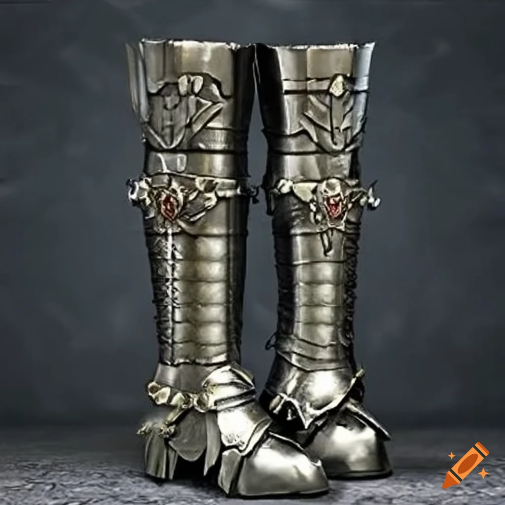 Adorned mithril plated knight magic boots for rpg game on Craiyon
