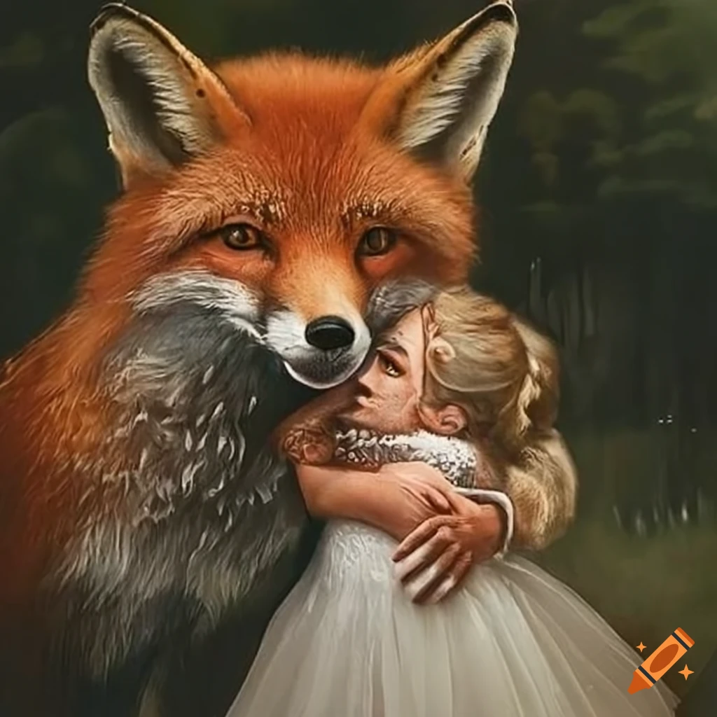 Fox wedding in the alps with magical realism by william stout on Craiyon