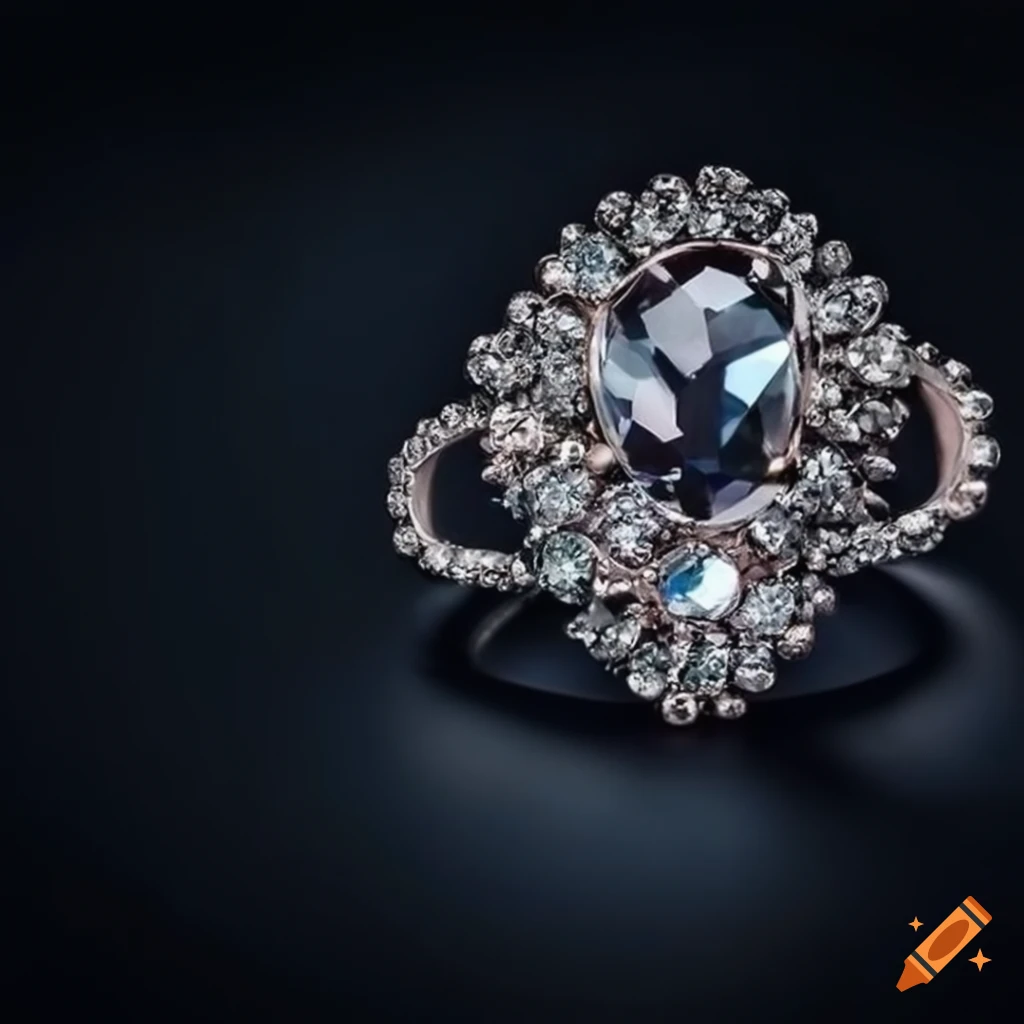 Elegantly displayed precious jewelry for close-up photography on Craiyon