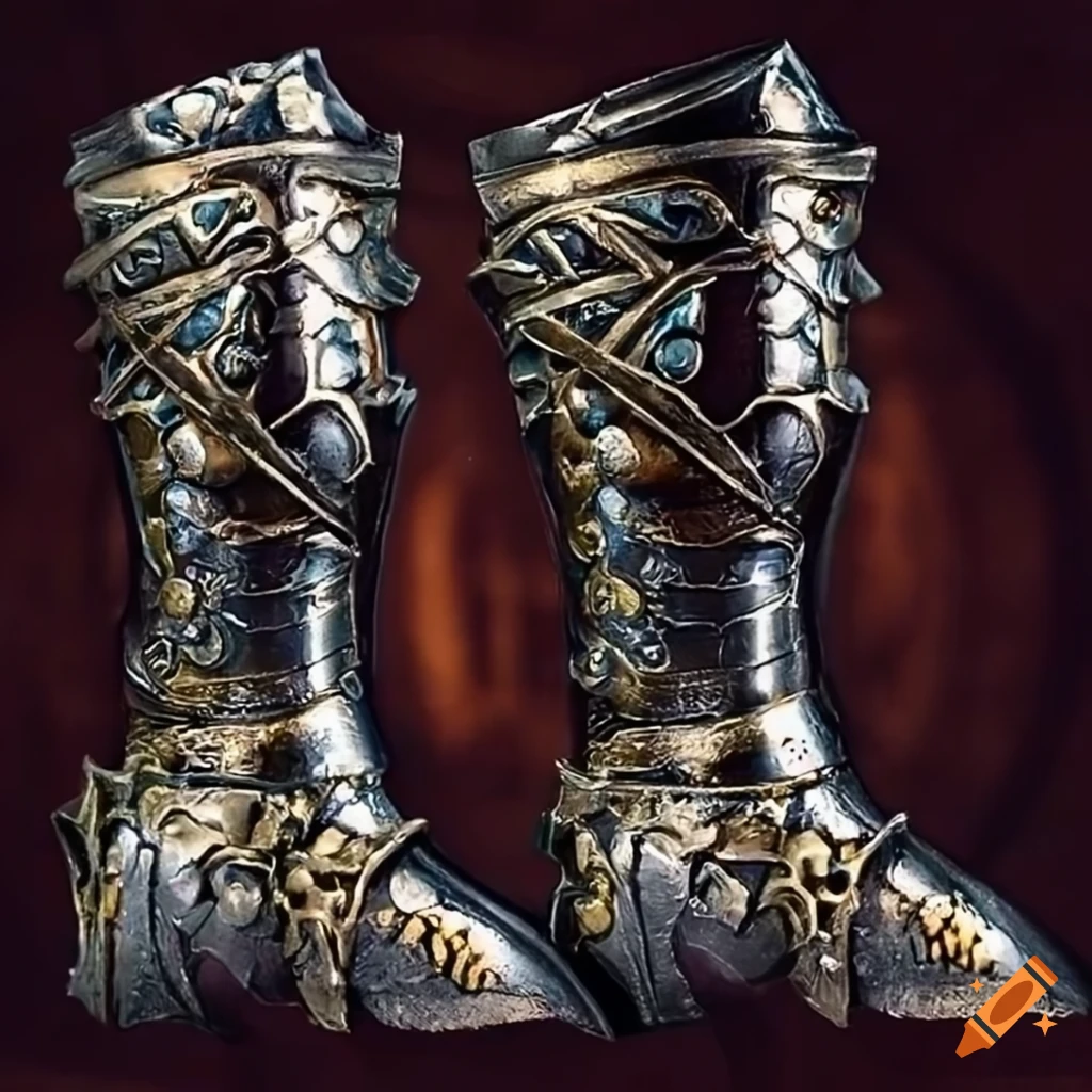 Adorned mithril plated knight boots for rpg game inventory on Craiyon