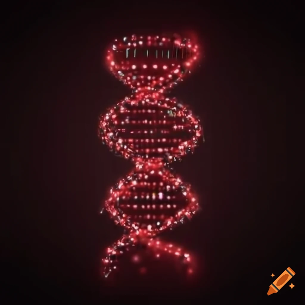 DNA molecule intertwined with binary code representing reality and simulation hypothesis on Craiyon