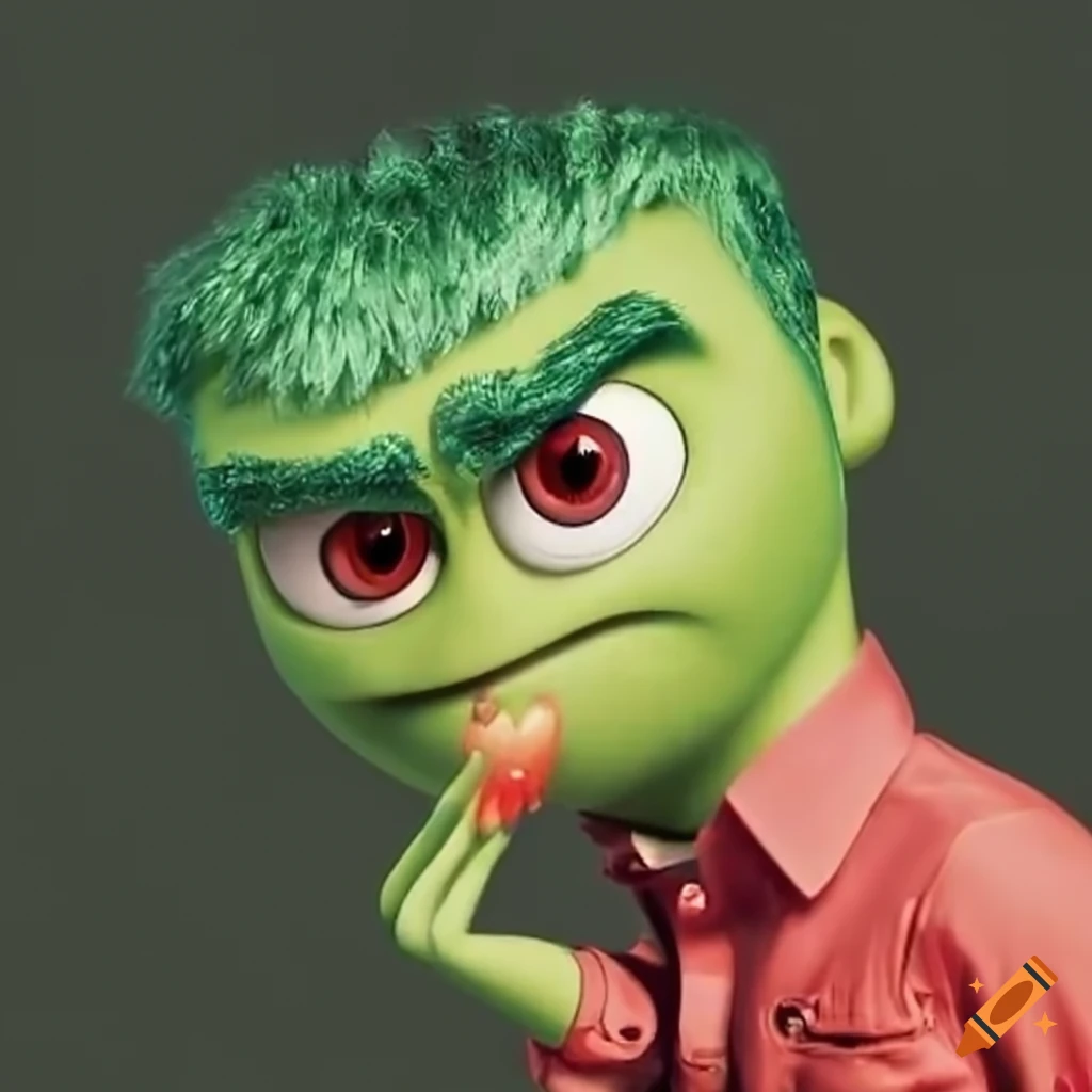 Animated character representing Anger from Inside Out with fiery eyes ...