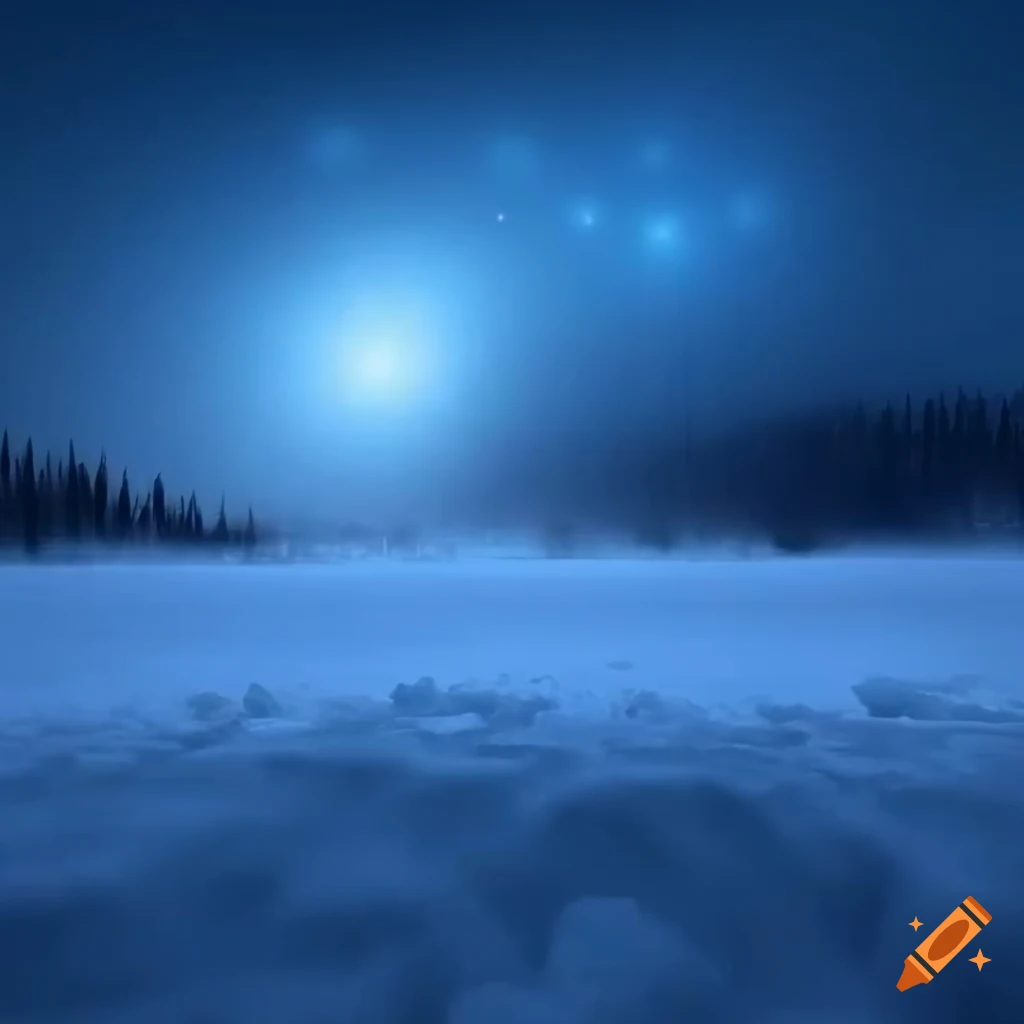 Cinematic, photorealistic nordic icy scene with snow and crystals ...
