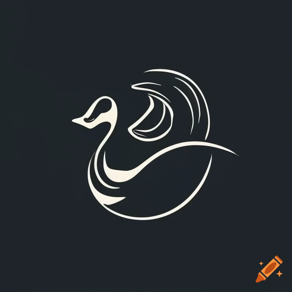 Elegant monochrome logo design with a mallard duck and clean typography ...