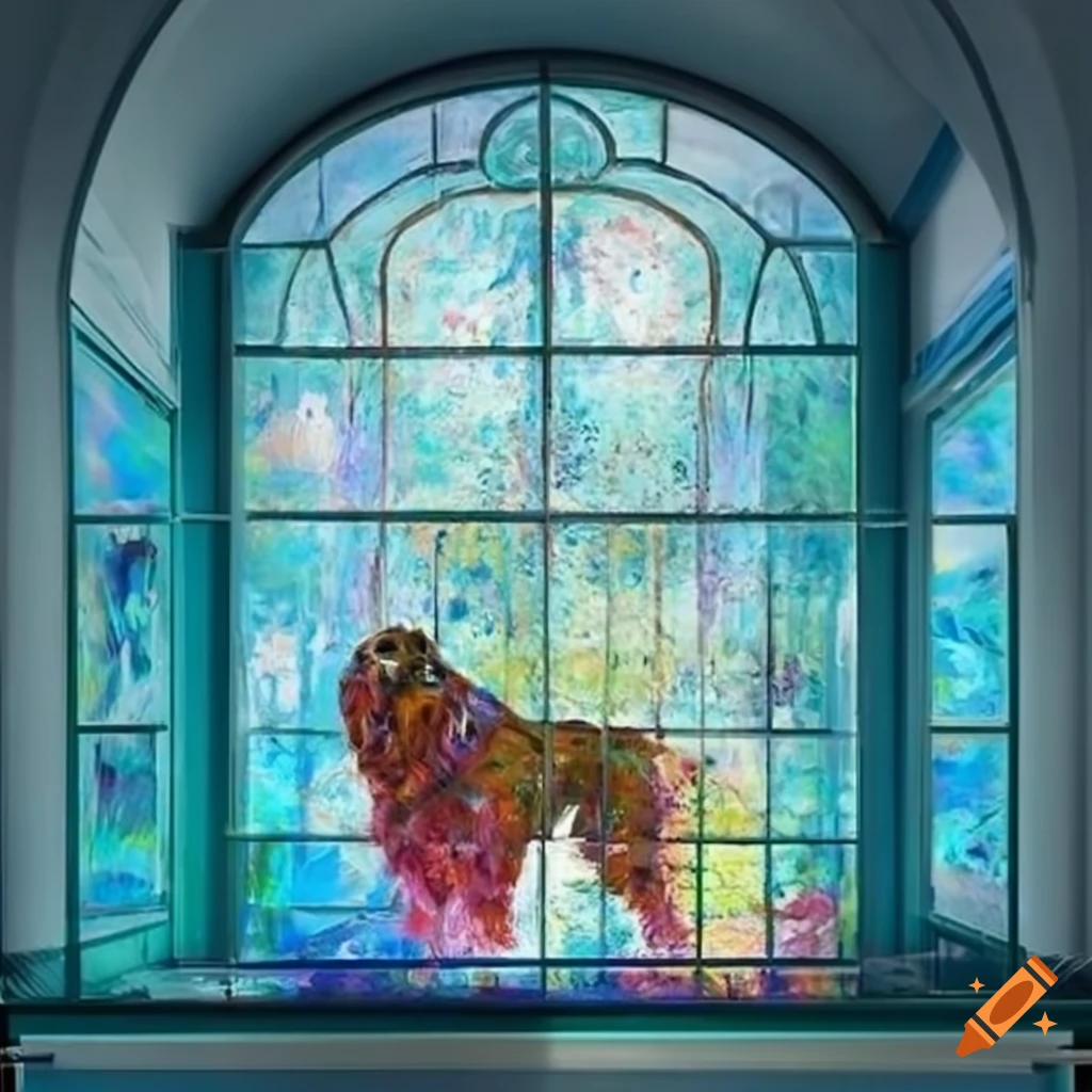 Stylish veterinary clinic with vibrant glass windows inspired by ...