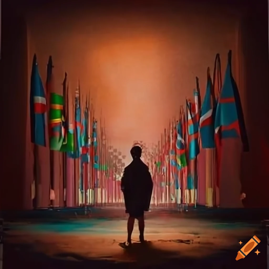 Split-screen image with signs in different languages and sensational ...