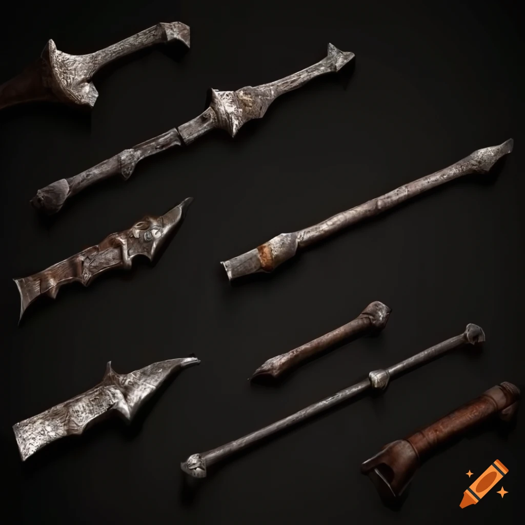 Detailed medieval blacksmith iron weapons created with unreal engine 5 ...