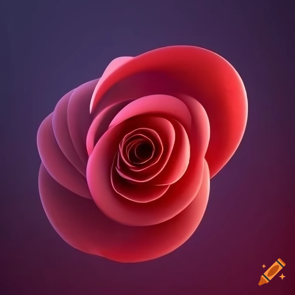 Corporate 3D render of Windows 11 with a red rose on glassmorphic ...