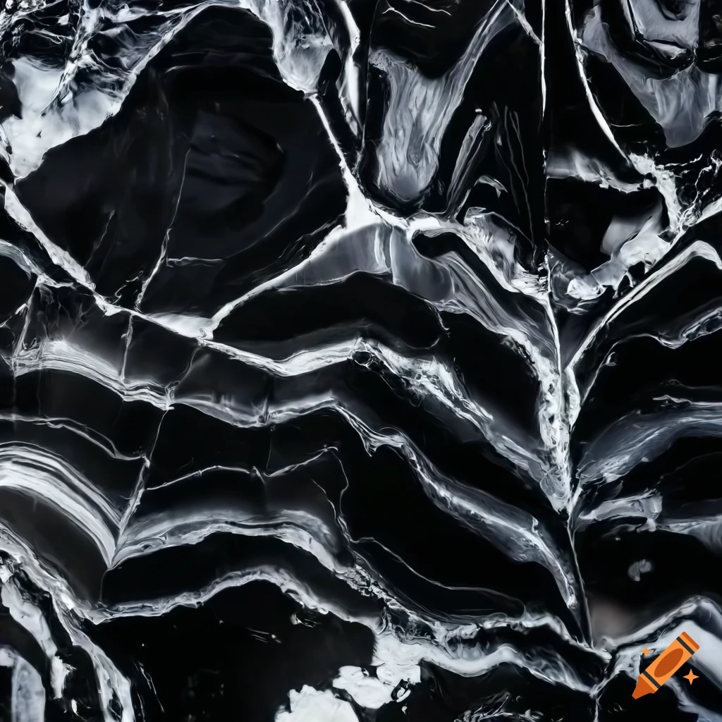 Striking black and white obsidian stone texture in ultra high ...