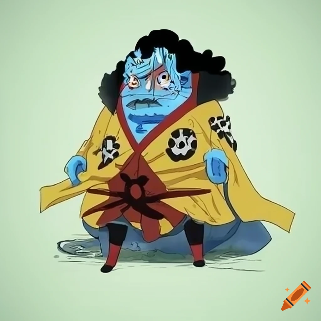 One piece character jinbe in yellow chibi full body on Craiyon