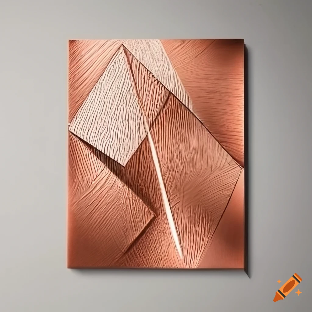 Minimal wall art with copper wire, aluminum foil, and copper sheets in ...