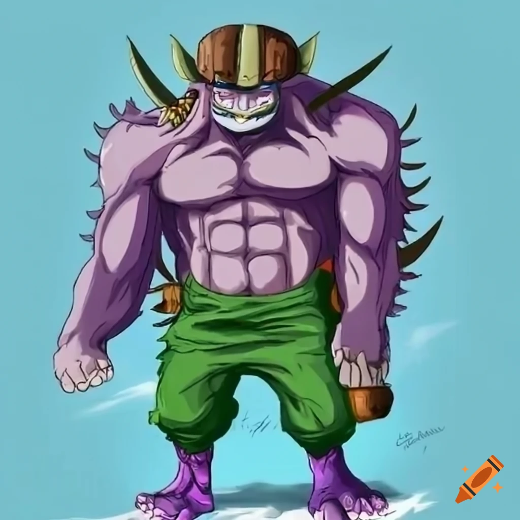 Arlong character with blue skin and green pants from One Piece in chibi ...