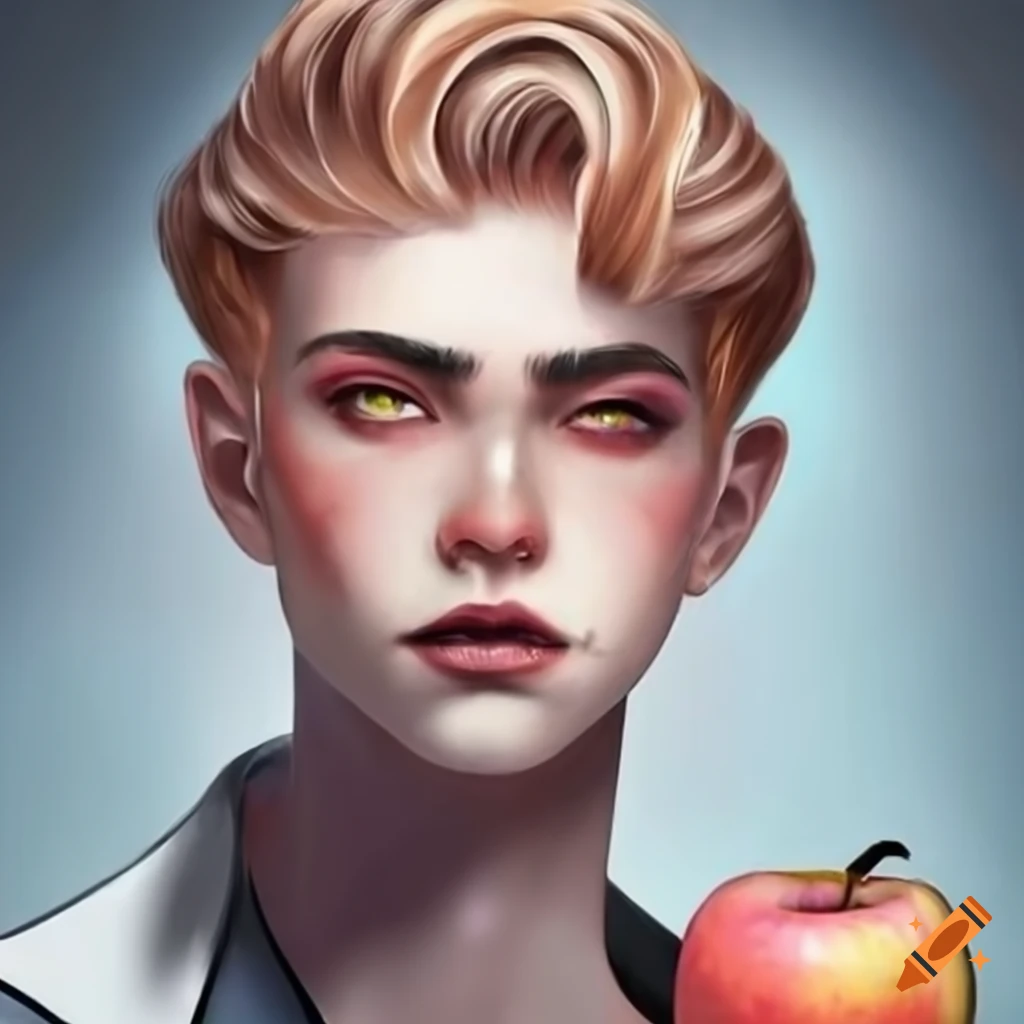 Handsome man with blonde hair and unique eye colors on Craiyon