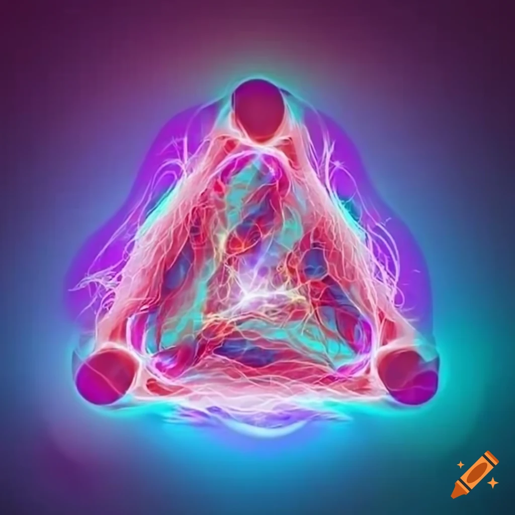 Innovative logo of entangled triangles with a wave on Craiyon