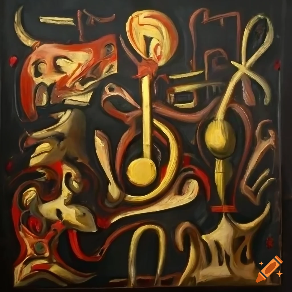 Abstract expressionistic 17th century style oil painting representing life finds a way with ...