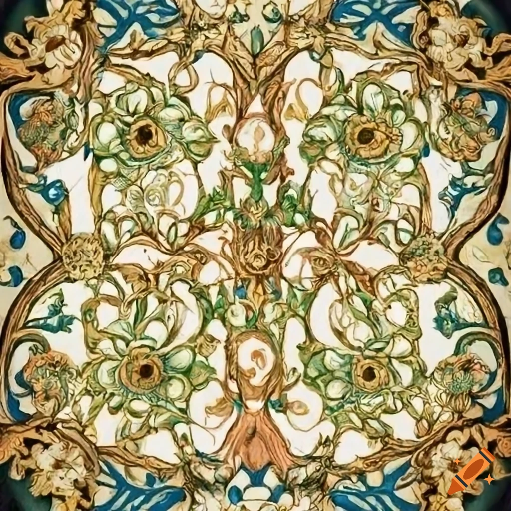 Detailed illustration of lime tree blossoms in medieval artstyle on Craiyon