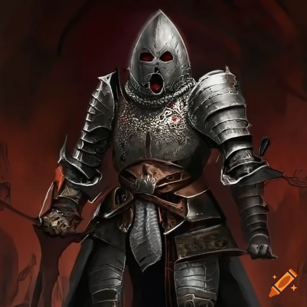 Jack o'lantern knight in scary heavy armor on Craiyon