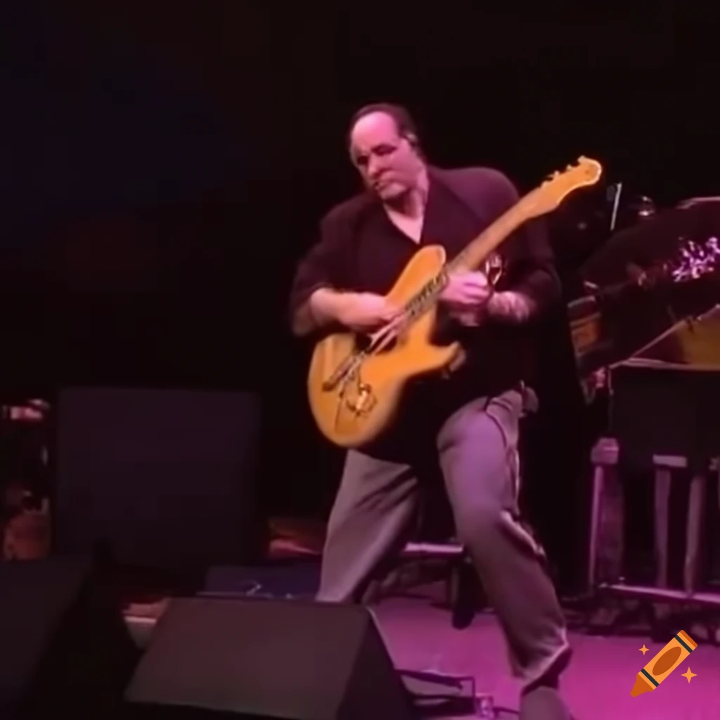Tony Soprano performing a guitar solo at an 80s rock concert with ...