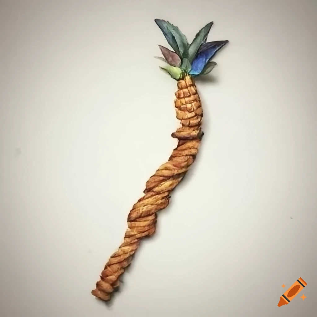 Mysterious twisted wizard staff made of old ash wood in a natural ...