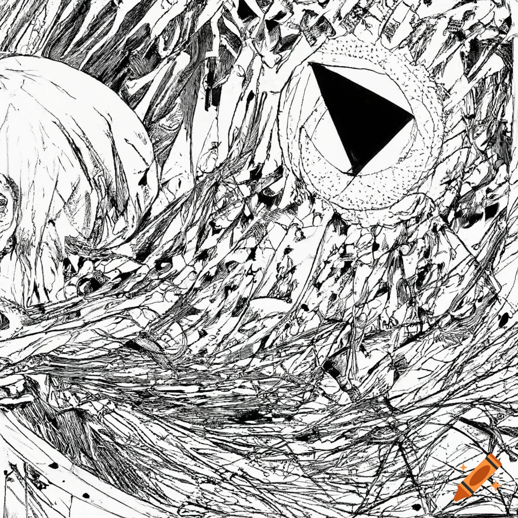 Triangle moving through multidimensional space-time coordinates on Craiyon