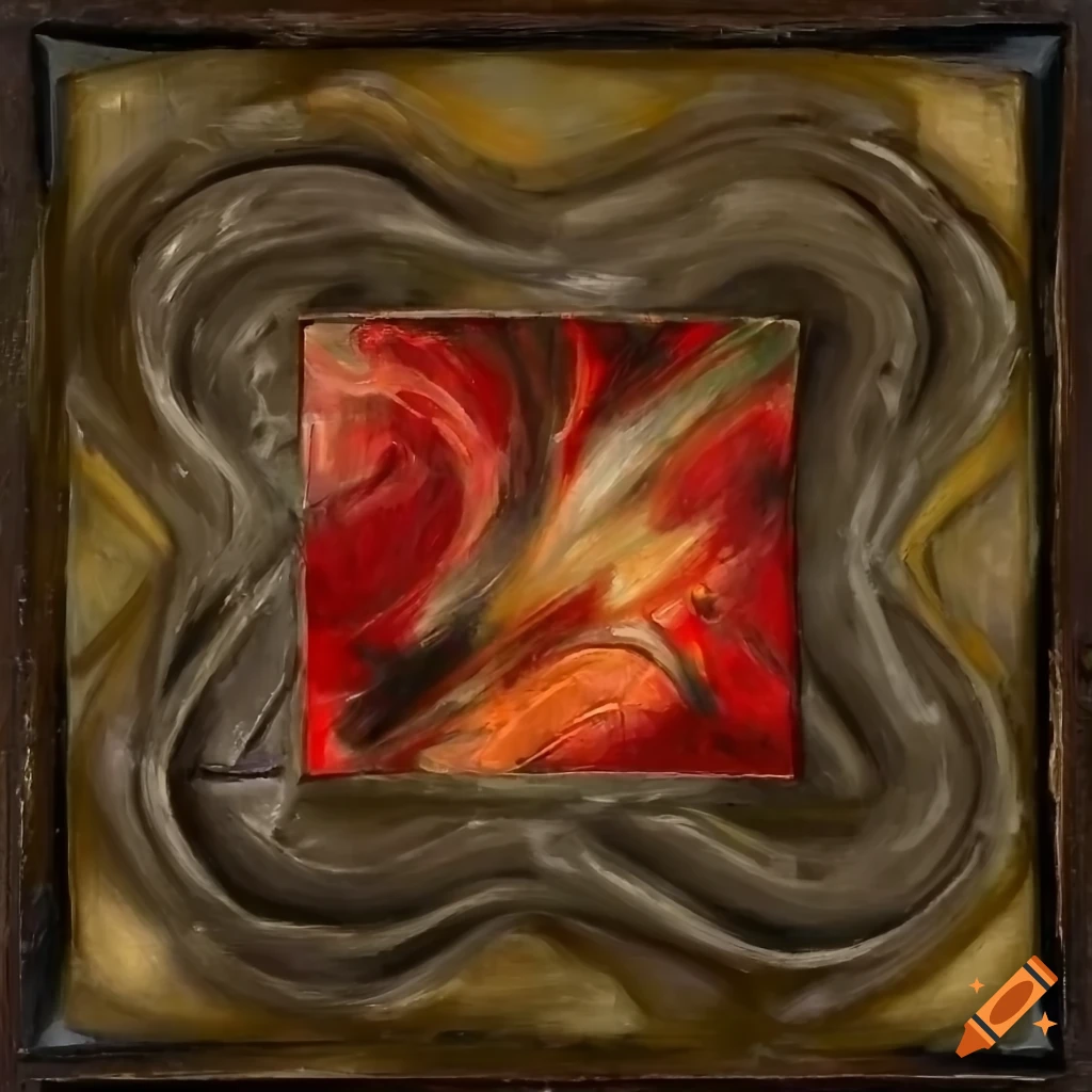 Abstract expressionistic 17th century style oil painting with ...