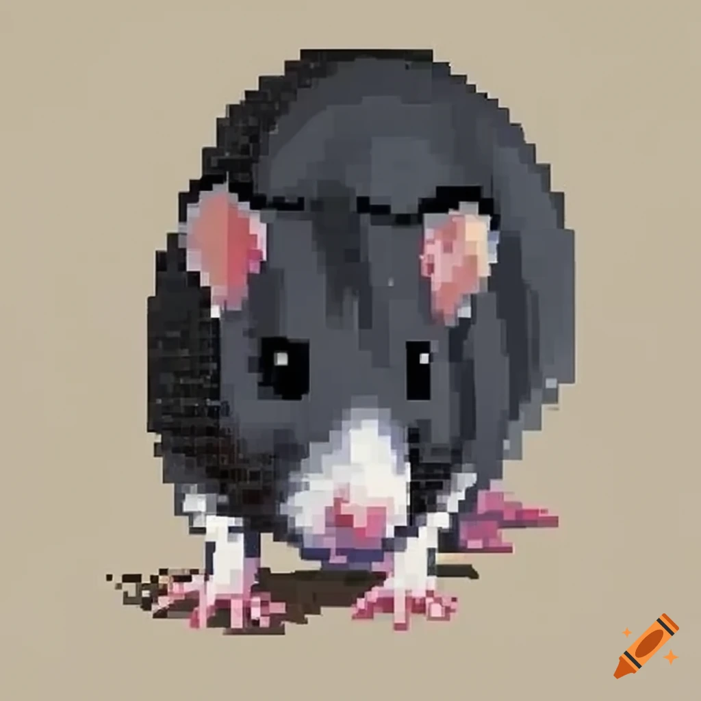 Pixelated 8-bit domestic rat on Craiyon
